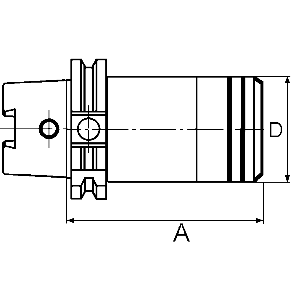 Spannzangenfutter ER25 DIN69893 HSK-A63, 2-16mm A=160mm inkl. Mutter ...